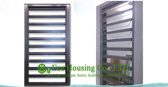 China Hurricane-proof Aluminum Glass Louvered windows With Removable Screen,Jalousie louvre supplier