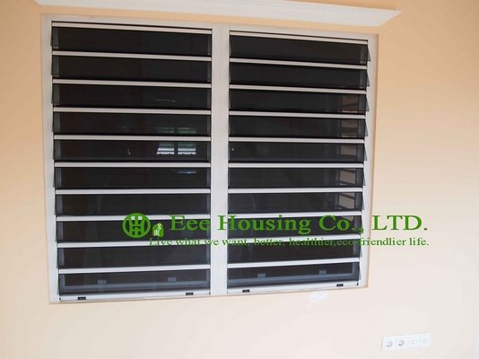 Aluminum Safe Glass Louvered windows with tinted glass, hurricane-proof Louvered windows supplier